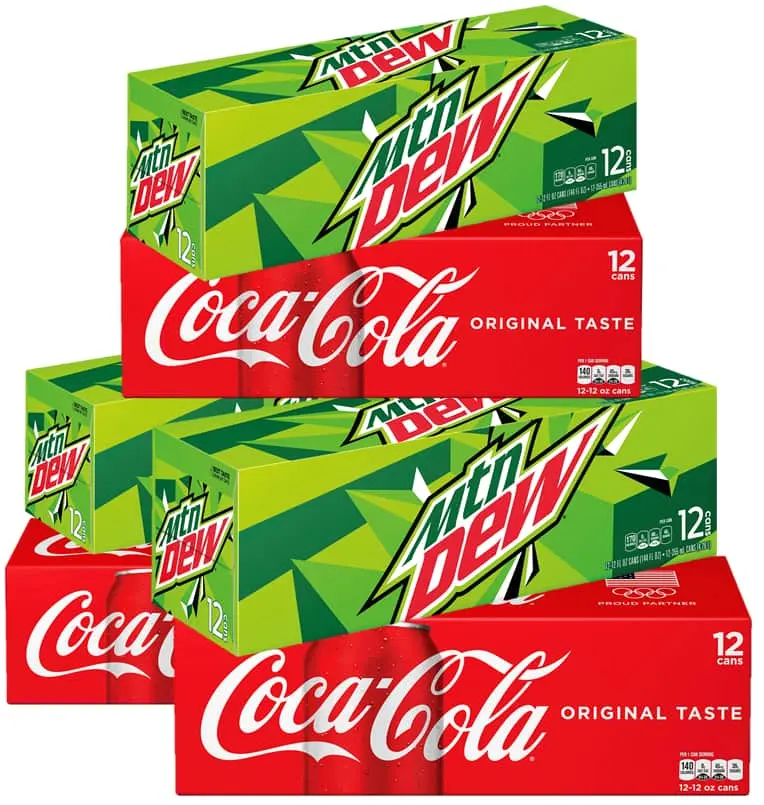 12-Pack 12oz. Soft Drink/Beverage: Coca-Cola, Pepsi, Sprite, Mountain ...
